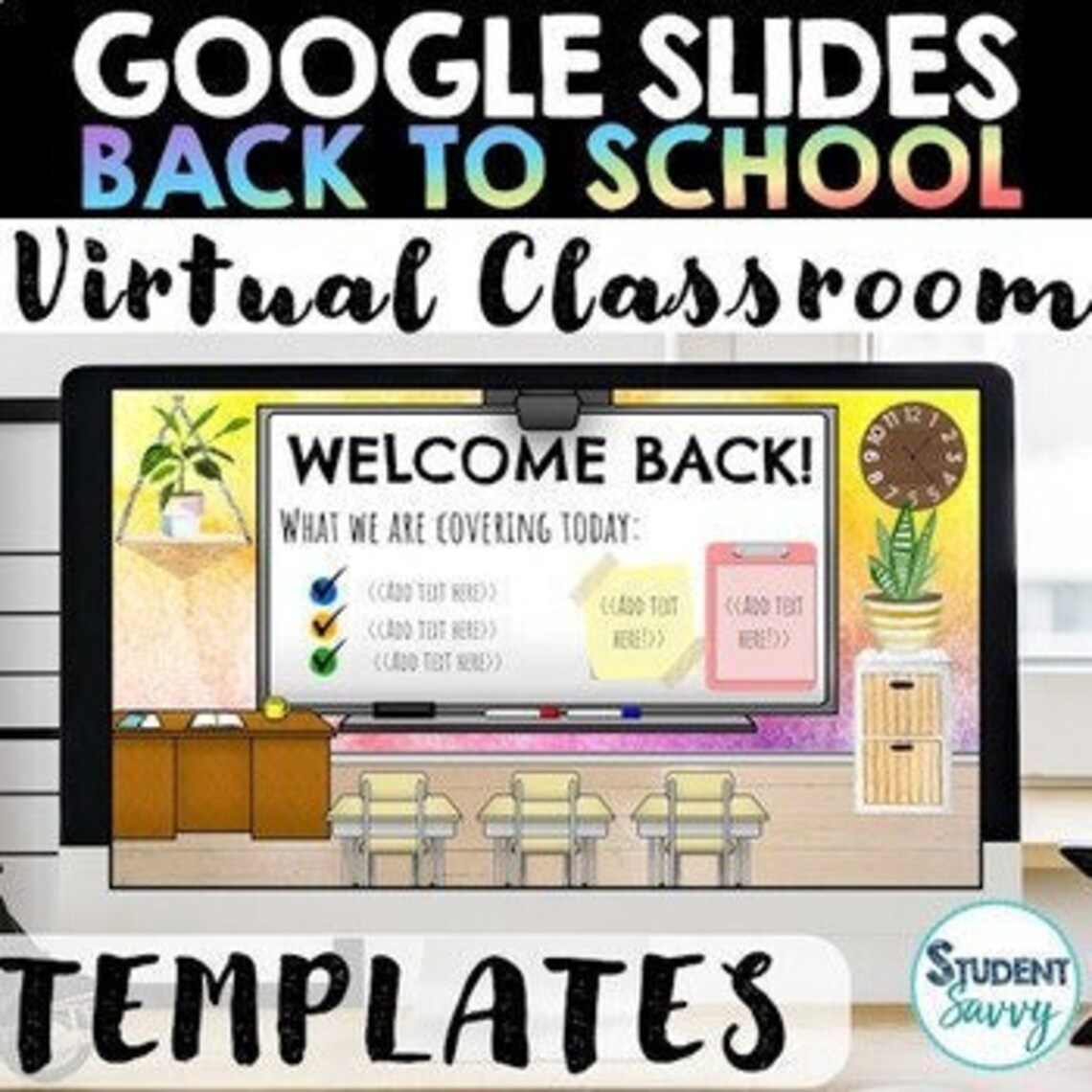 Google Slides Templates Virtual Classroom Distance Learning | Back to ...