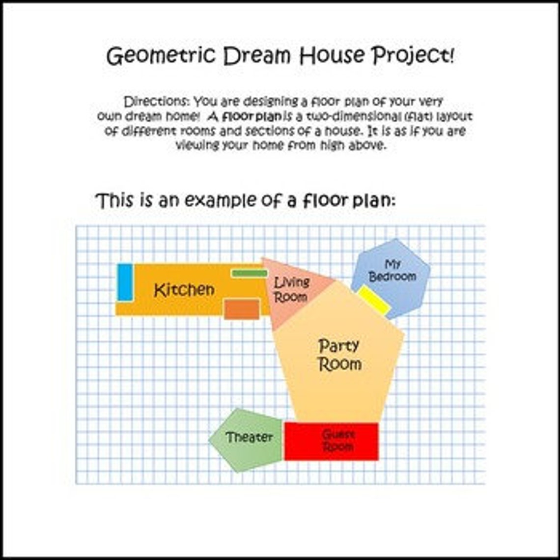 Geometry Project Dream House- 3rd Grade Common Core - Etsy