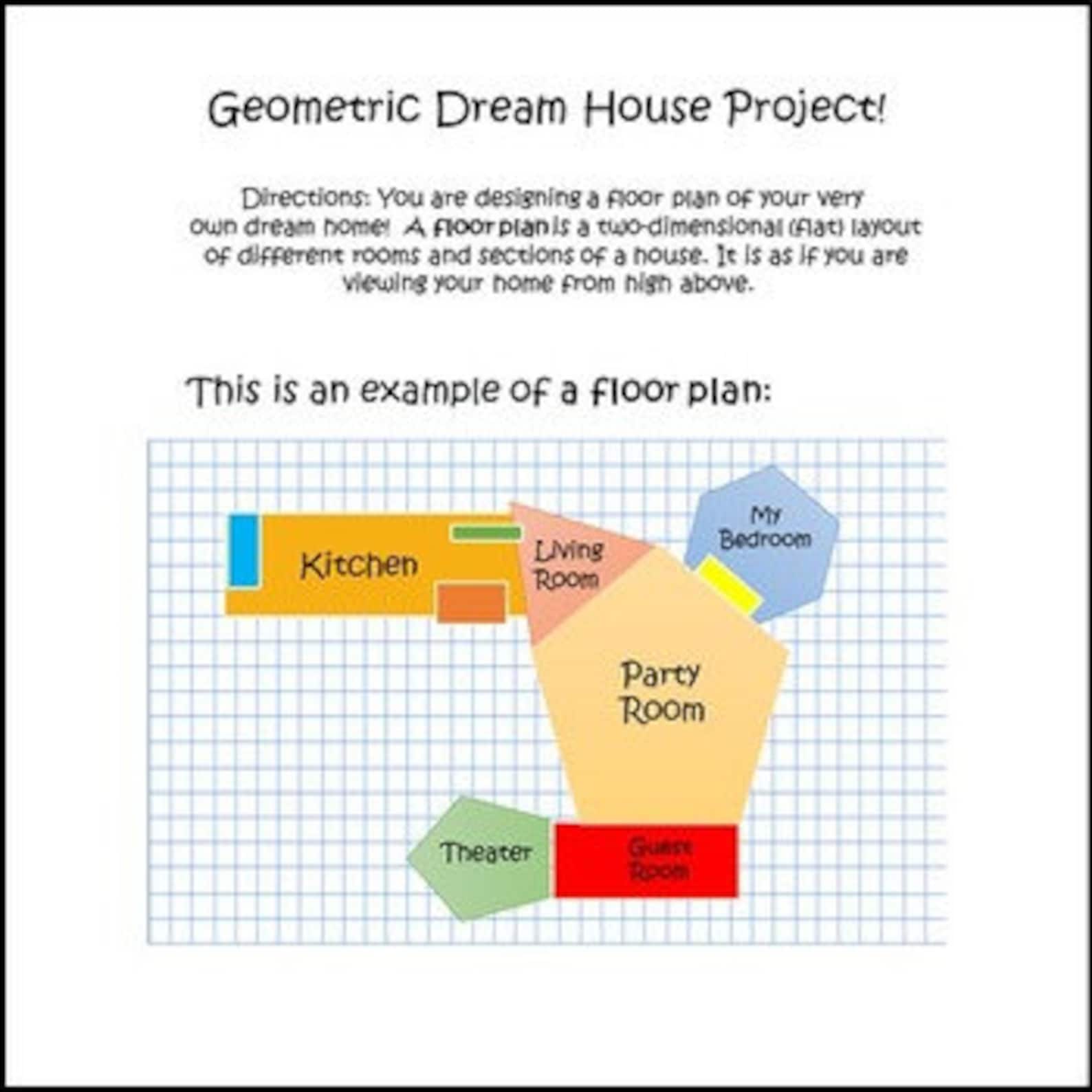 Geometry Project Dream House- 3rd Grade Common Core - Etsy