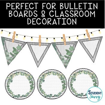 Lavender and Eucalyptus Editable Banners | Calm Banners Bulletin Board ...