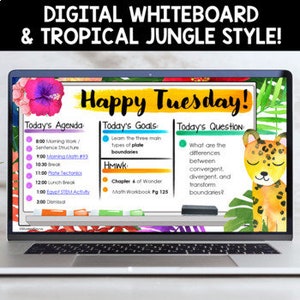 Daily Agenda Template Daily Schedule Google Slides TROPICAL JUNGLE ...