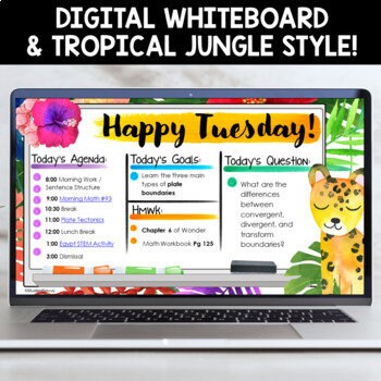 Daily Agenda Template Daily Schedule Google Slides TROPICAL JUNGLE ...
