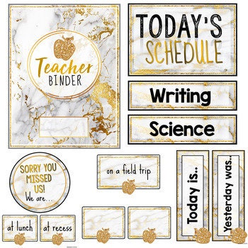 Gold Marble Classroom Decor (editable) Marble Classroom Decoration ...