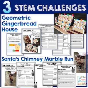Winter STEM Activities Challenges - December STEM Snowglobe Gingerbread ...
