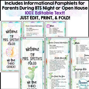 Meet the Teacher Template Weekly Newsletter Open House Boho Rainbow New ...