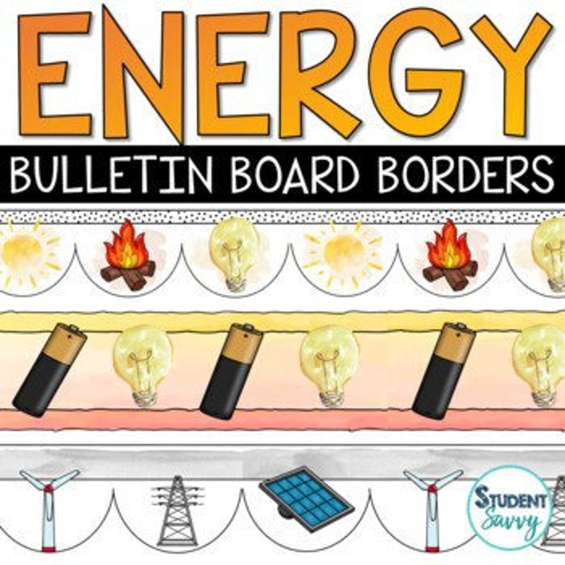 Energy Bulletin Board Borders | Forms of Energy Science Borders - Etsy