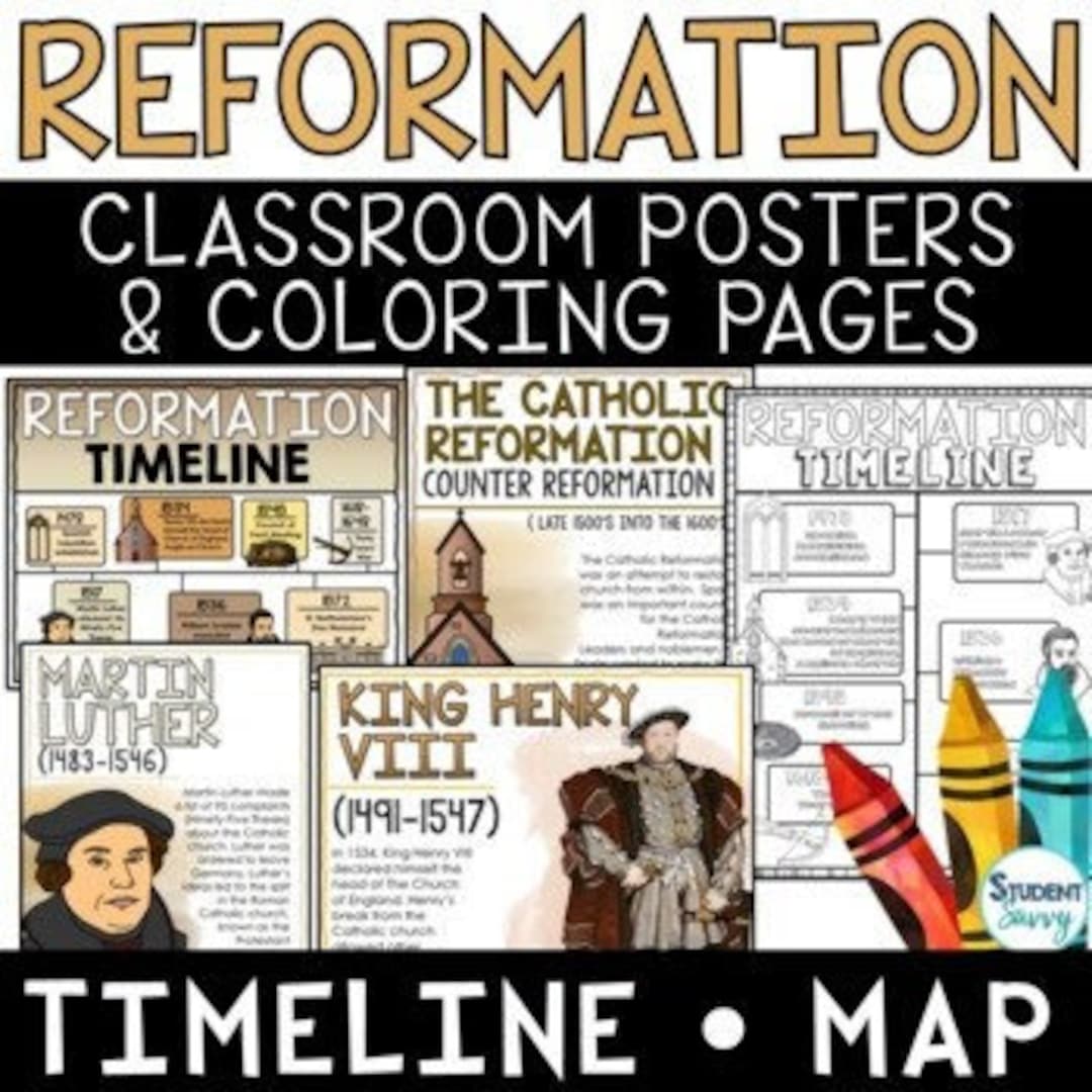 Reformation Posters Timelines Maps Coloring Pages - Protestant ...