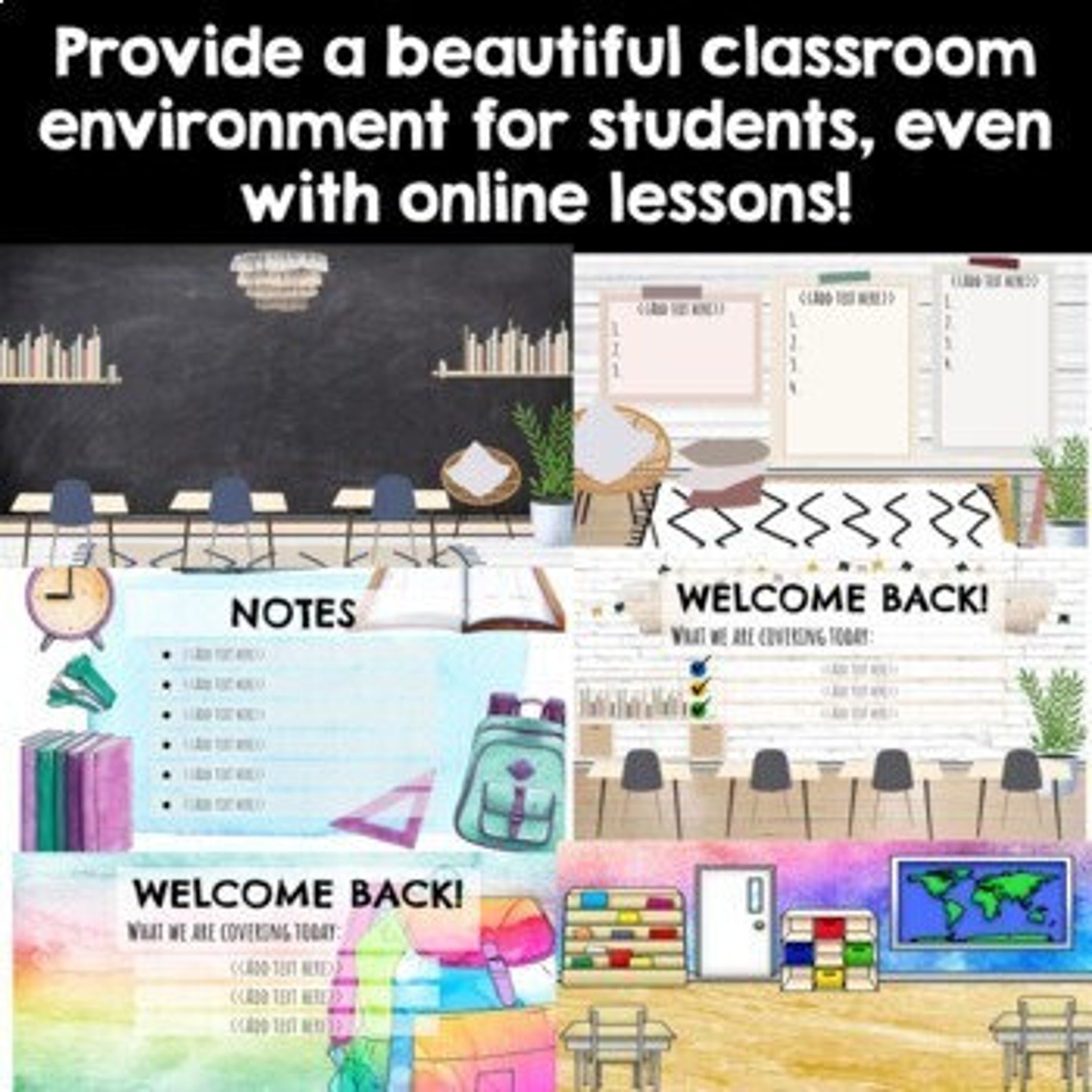 Google Slides Templates Virtual Classroom Distance Learning | Back to ...