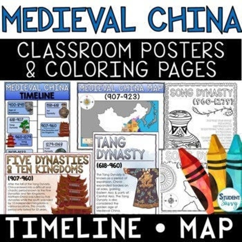 Medieval China Posters - Timelines Maps China Coloring Pages - Bulletin ...