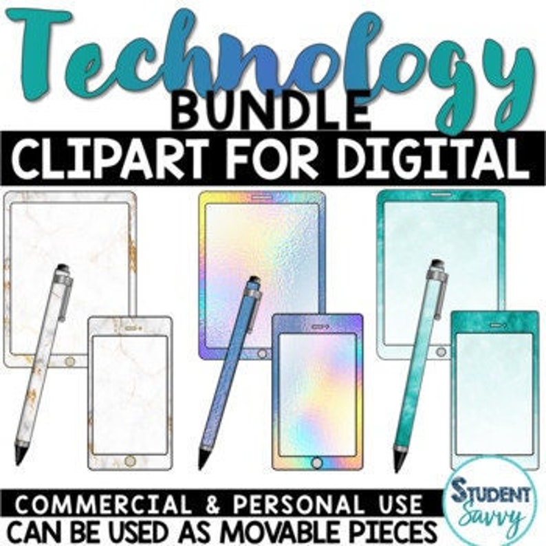 Technology Clipart Movable Pieces Distance Learning | Tablets ...