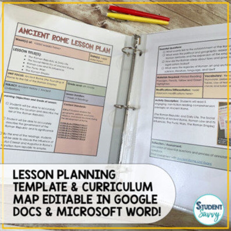 Ancient Rome Lesson Plans Templates Editable Google Docs Curriculum ...