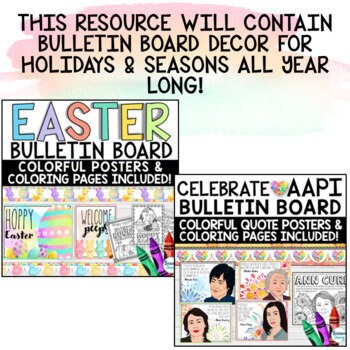 Bulletin Board Bundle Coloring Pages Classroom Posters - Winter Season ...