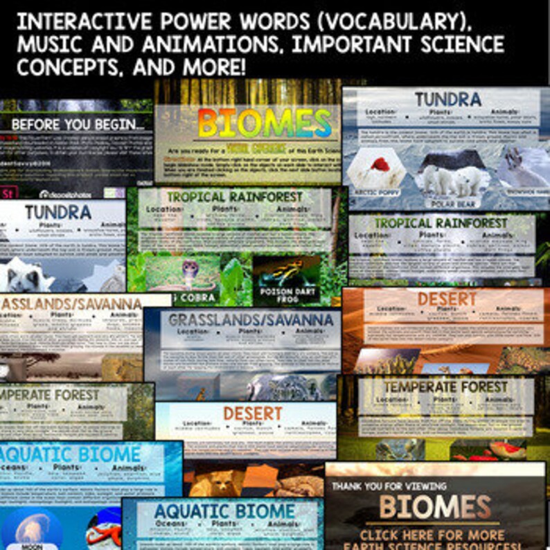 Biomes Powerpoint Google Slides Forest Tundra Rainforest Desert Animal ...