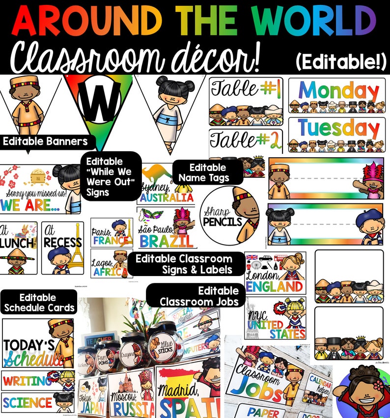 Classroom Decor Around the World Children - Etsy