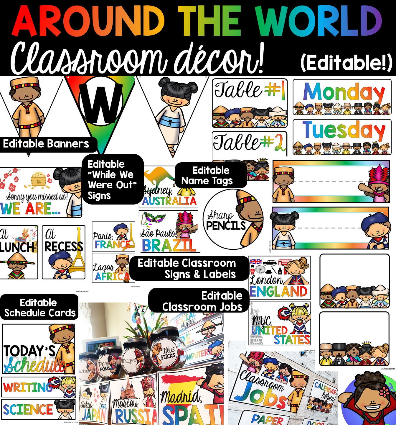 Classroom Decor Around the World Children - Etsy