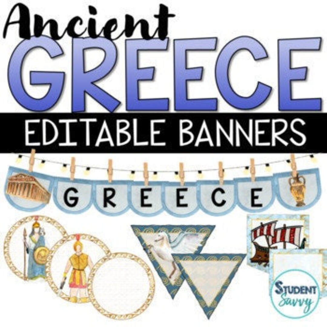 Ancient Greece Banners Printable Greece History Classroom Decor ...