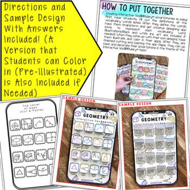 Geometry Activity Interactive Vocappulary™ - Math Vocabulary Activity ...