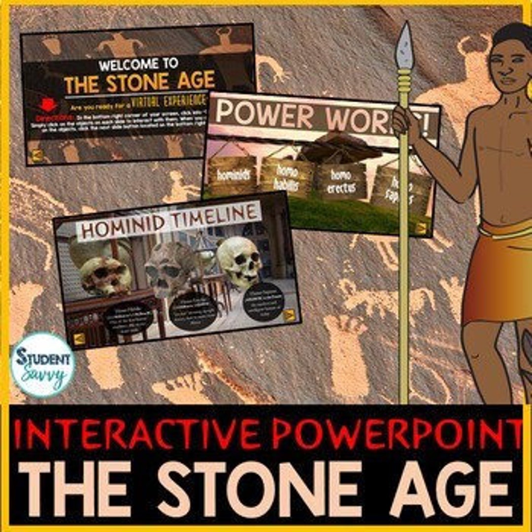 The Stone Age | Early Humans Powerpoint and Google Slides | Interactive ...