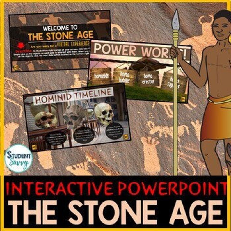 The Stone Age | Early Humans Powerpoint and Google Slides | Interactive ...