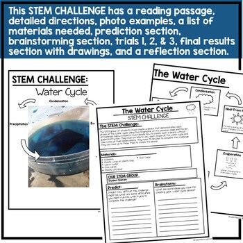 Earth's Cycles: Water Cycle STEM Challenge Activity Project - Etsy