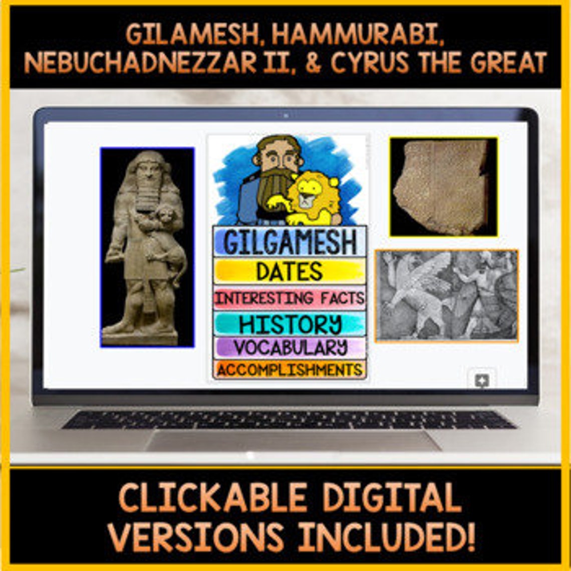 Ancient Mesopotamia Projects: Hammurabi Gilgamesh Flip Books Activities ...