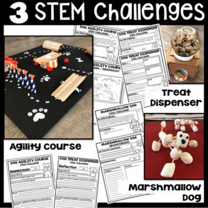 Dog Theme STEM Challenges STEAM Activities Agility Course Dog Treat ...