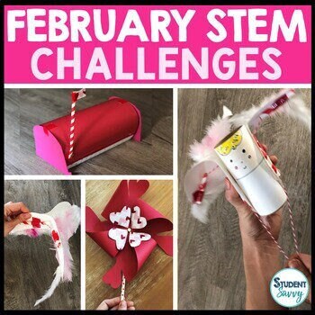 Valentines Day STEM Challenges February STEM Activities Projects Cupid ...