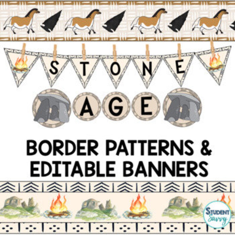 Stone Age Bulletin Board Kit | Early Human Posters | Borders | Banners ...