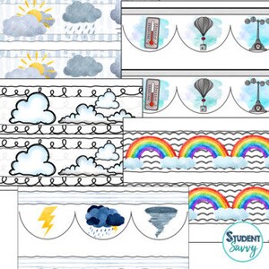 Weather and Climate Bulletin Board Borders | Weather Borders - Etsy