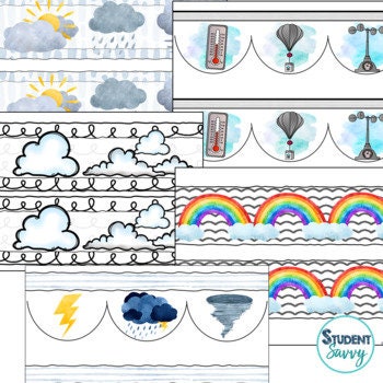 Weather and Climate Bulletin Board Borders | Weather Borders - Etsy