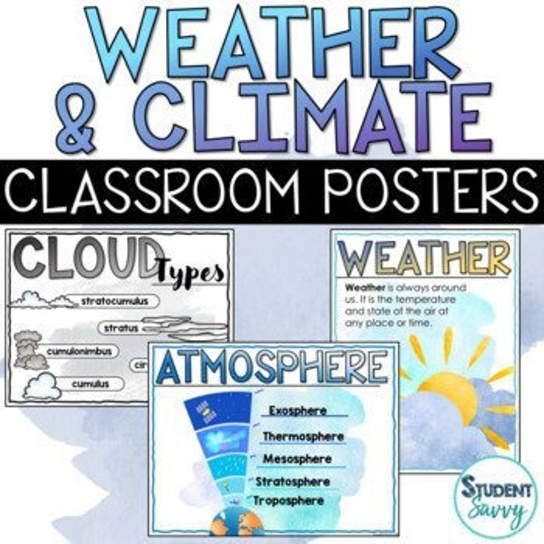 Weather Posters | Weather and Climate Classroom Decor | Severe Weather ... Weather Posters | Weather and Climate Classroom Decor | Severe Weather ...