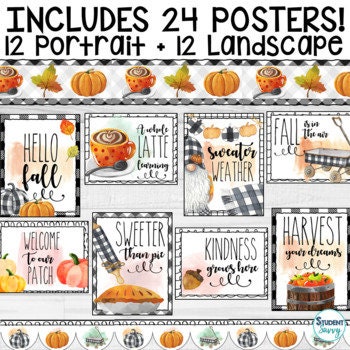 Fall Bulletin Board Farmhouse Classroom Decor Printable Autumn Coloring ...