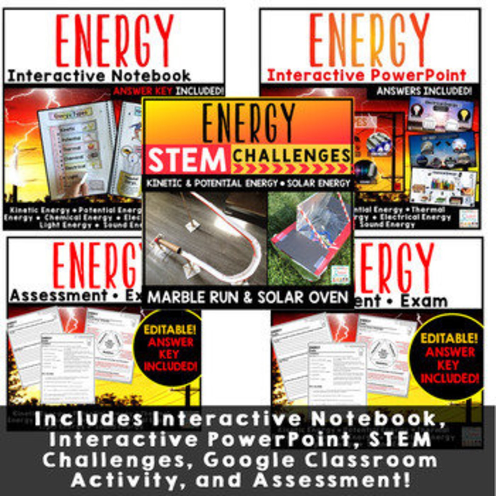 Energy Activities Bundle | Forms Kinetic and Potential Energy Transfer ...