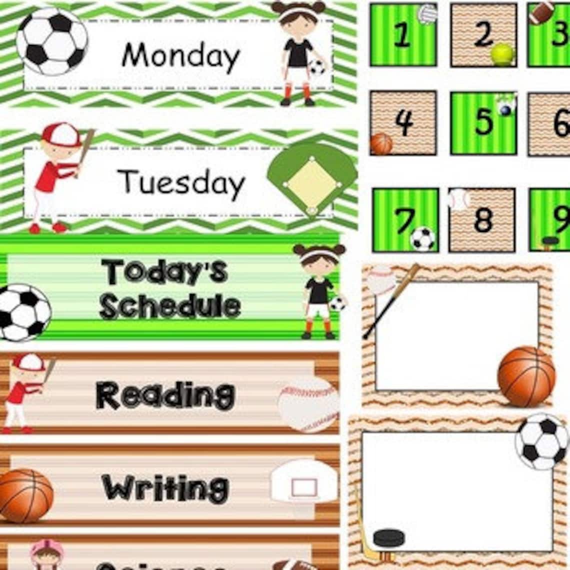 Classroom Decor - Sports (editable) - Etsy