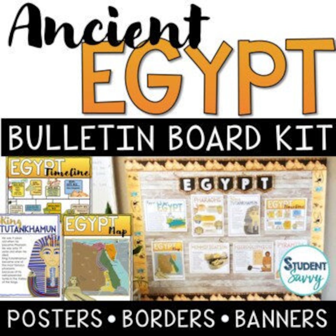 Ancient Egypt Bulletin Board Kit - Egypt Posters - Borders Banners ...