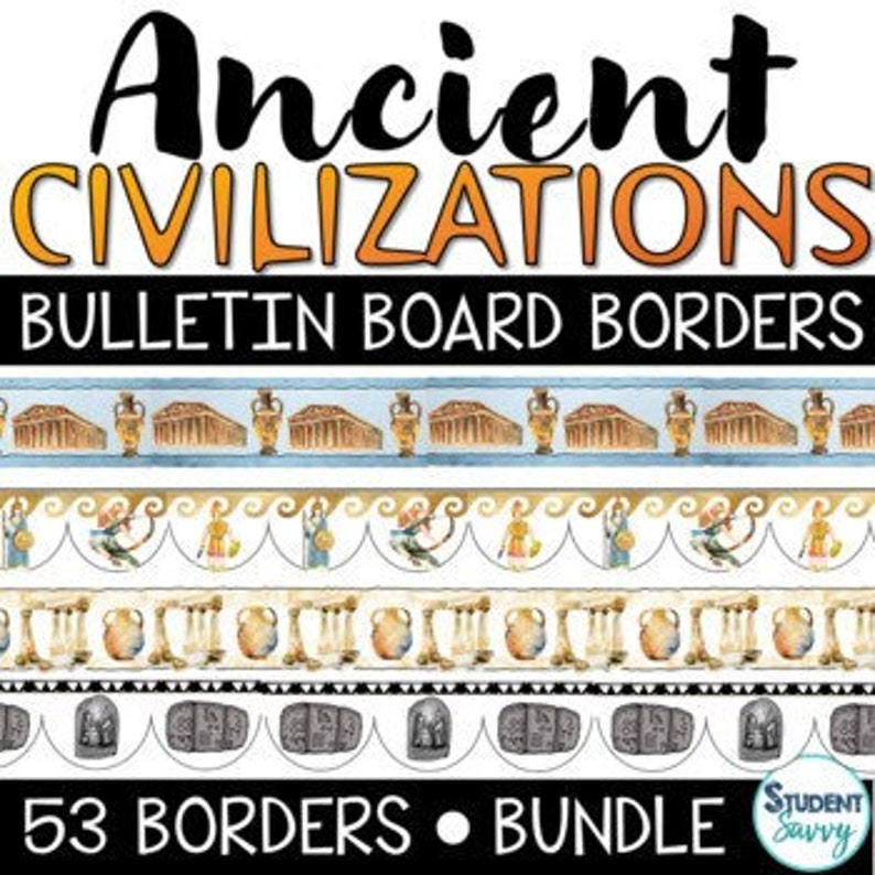 Ancient Civilizations Bulletin Board Borders Bundle - 53 Ancient ...