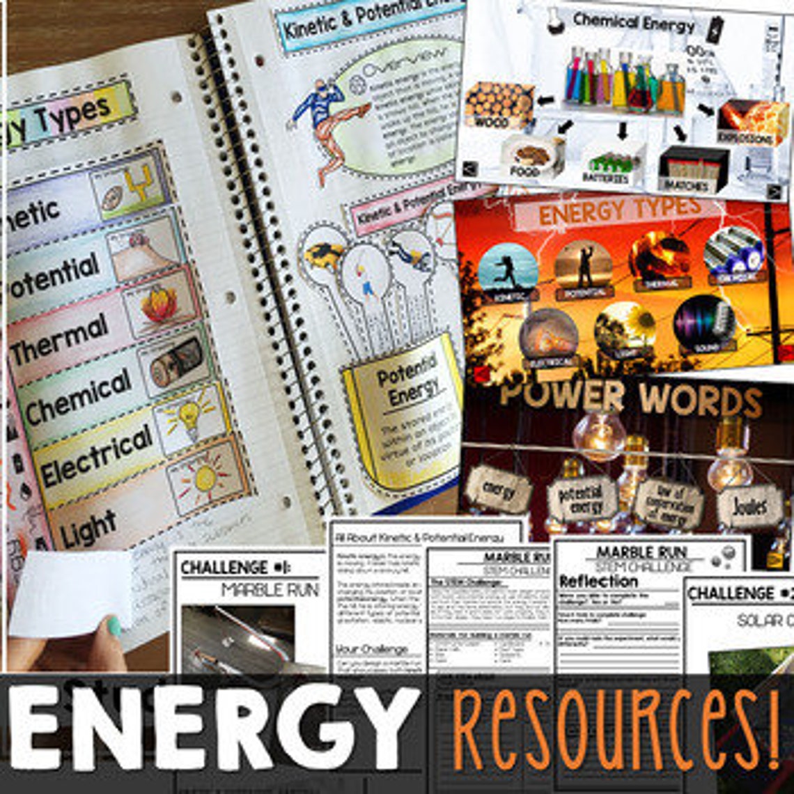 Energy Activities Bundle | Forms Kinetic and Potential Energy Transfer ...