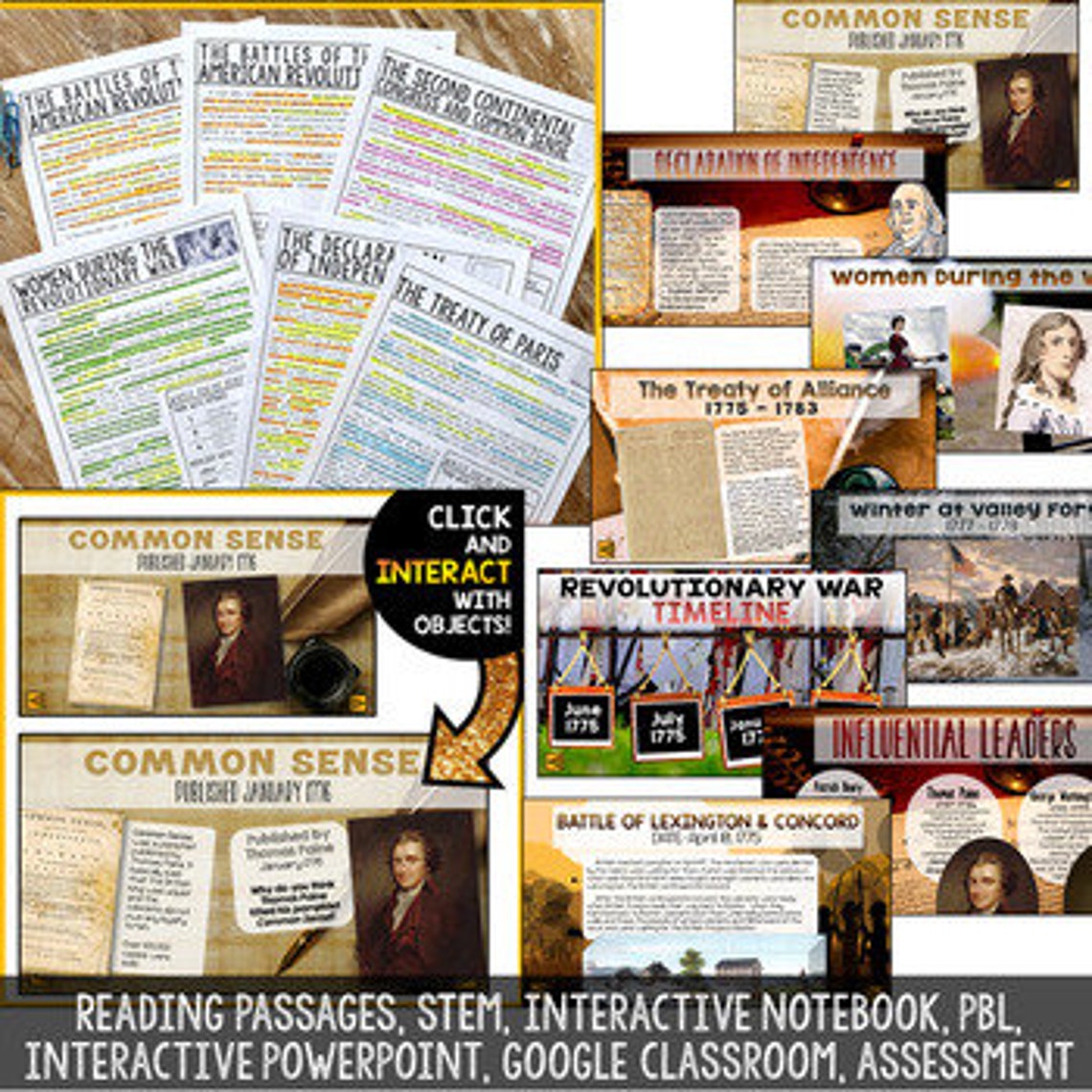 The Revolutionary War and Declaration of Independence Activities Bundle ...