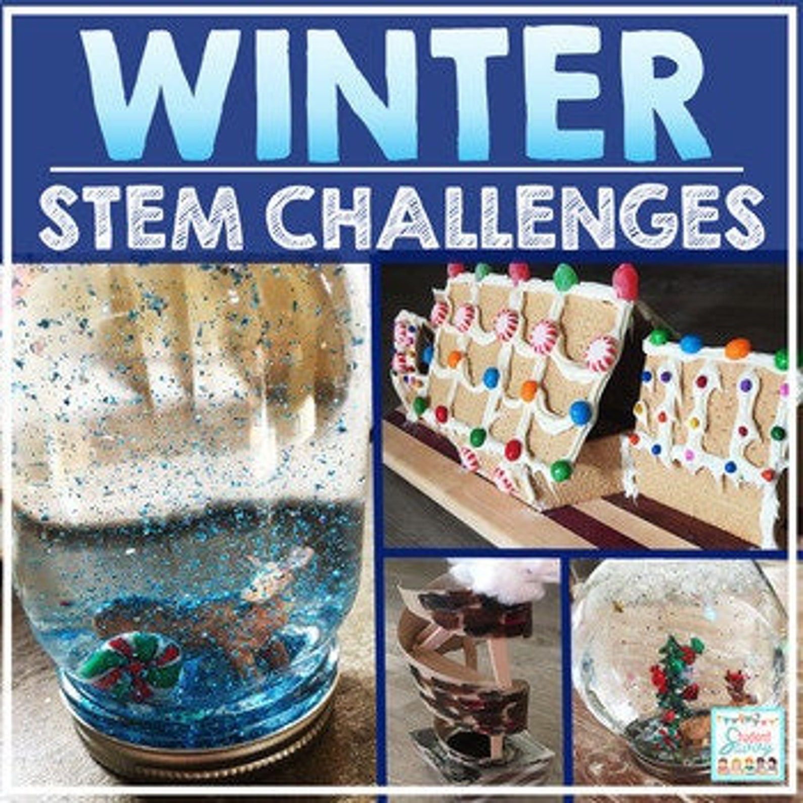 Winter STEM Activities Challenges - December STEM Snowglobe Gingerbread ...