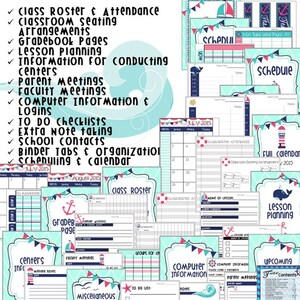 Nautical Teacher Binder & Classroom Decor Bundle 2018-2019 - Etsy