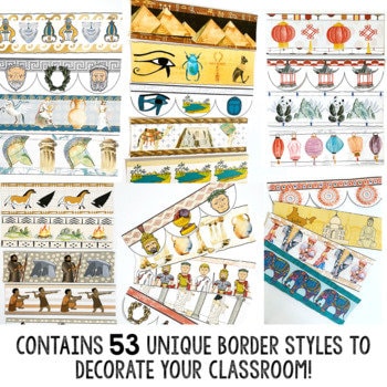 Ancient Civilizations Bulletin Board Borders Bundle - 53 Ancient ...