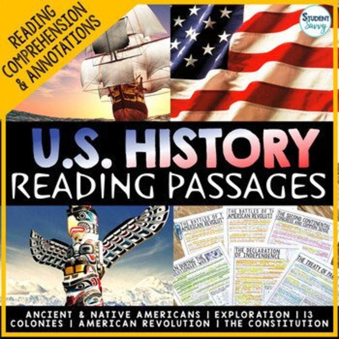 US History Reading Passages United States History Reading Comprehension ...