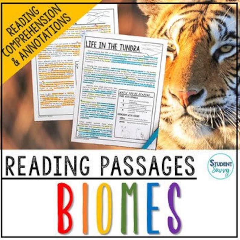 Biomes Reading Passages - Questions - Annotations - Etsy