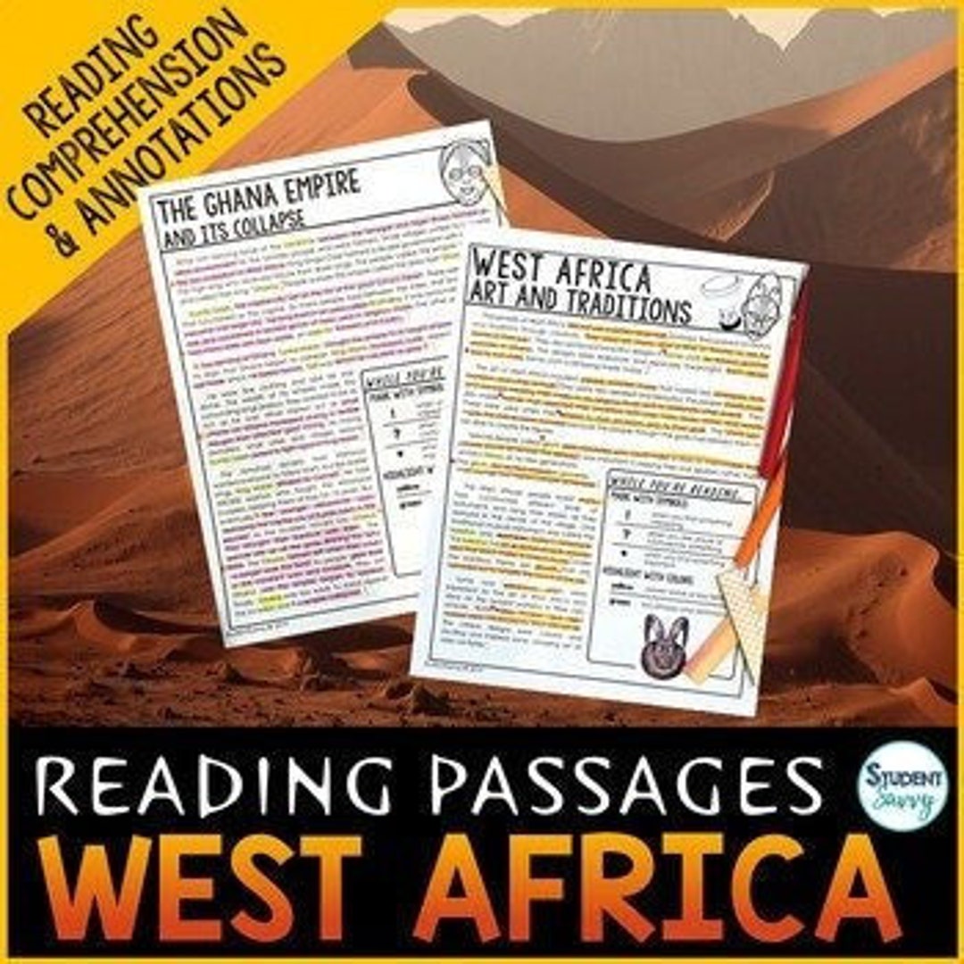 West Africa Reading Passages - Questions - Annotations - Etsy