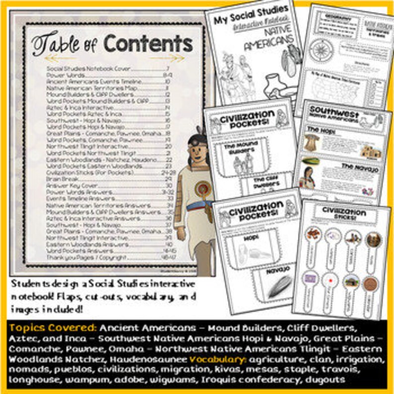 Native Americans History Interactive Notebook (Download Now) - Etsy