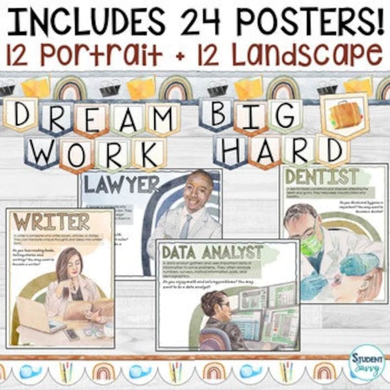 Labor Day Bulletin Board Poster BUNDLE - Career Coloring Pages ...
