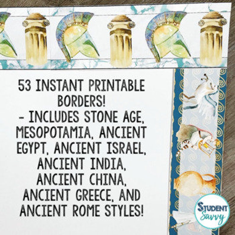 Ancient Civilizations Bulletin Board Borders Bundle - 53 Ancient ...