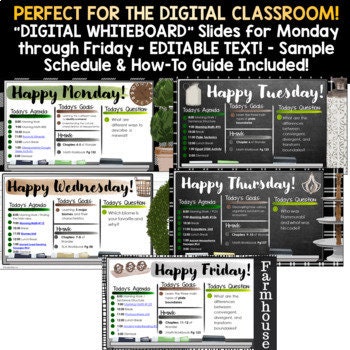 Daily Agenda Template | Daily Schedule Google Slides FARMHOUSE THEME - Etsy