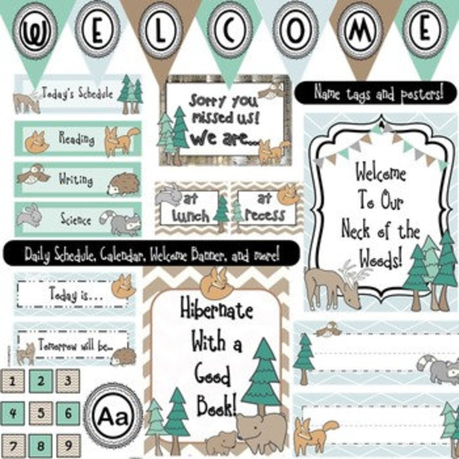 Woodland Classroom Decor (editable) | Woodland Animals Classroom Theme ...