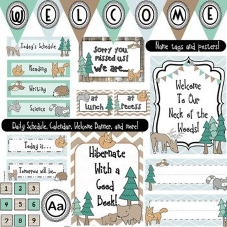 Woodland Classroom Decor (editable) | Woodland Animals Classroom Theme ...
